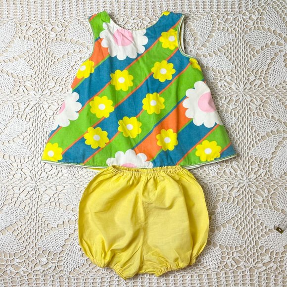 Vintage | Matching Sets | Vintage 96s Girls 56 Years Bright Flower ...